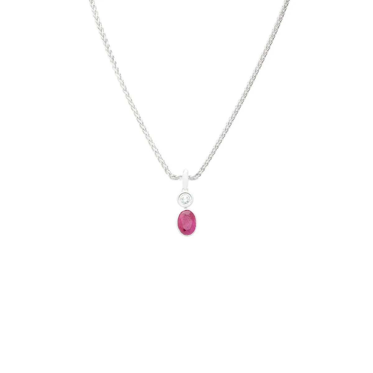 9ct white gold ruby and diamond pendant | Jamieson & Carry - Jamieson ...