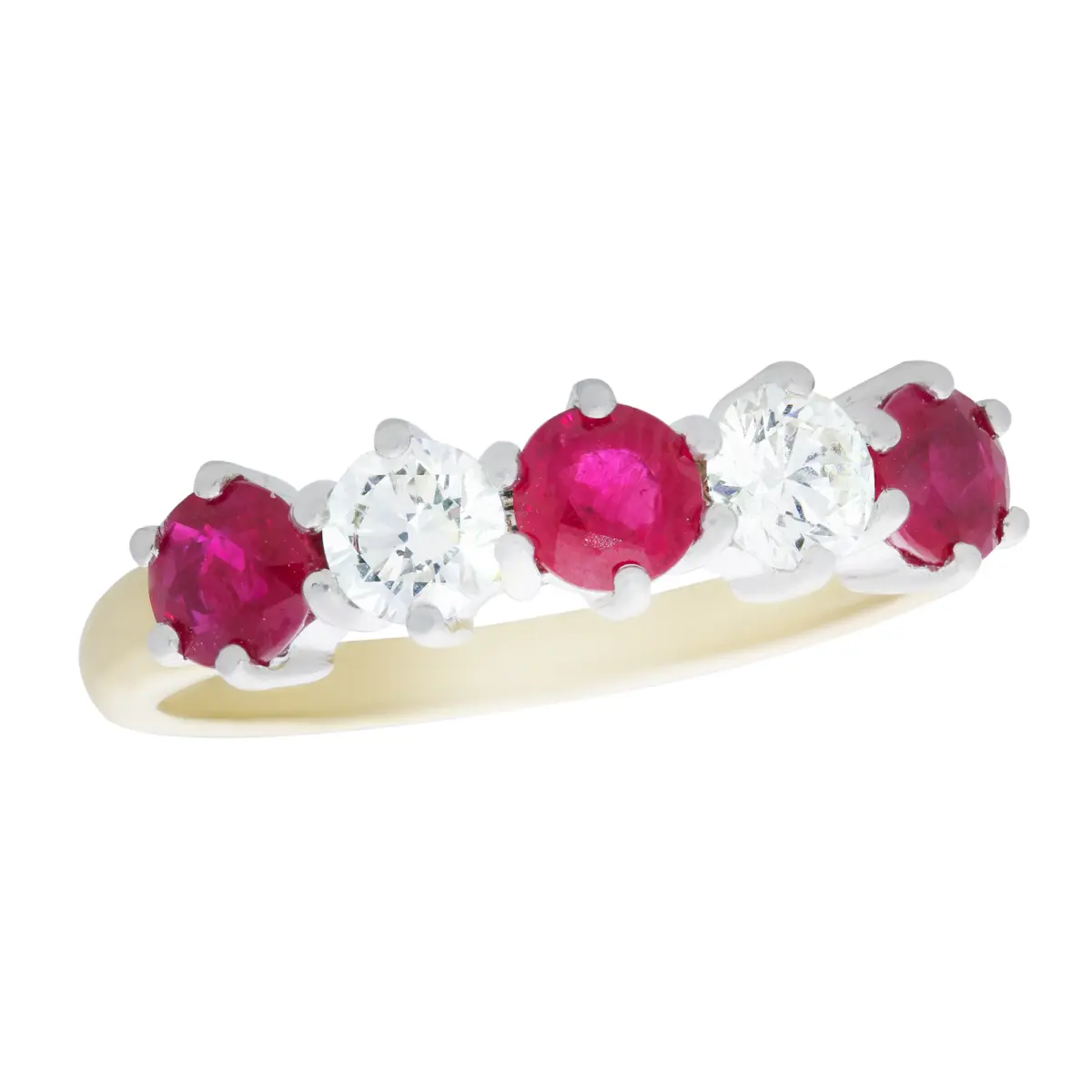 18ct yellow gold ruby and diamond eternity ring | Jamieson & Carry ...