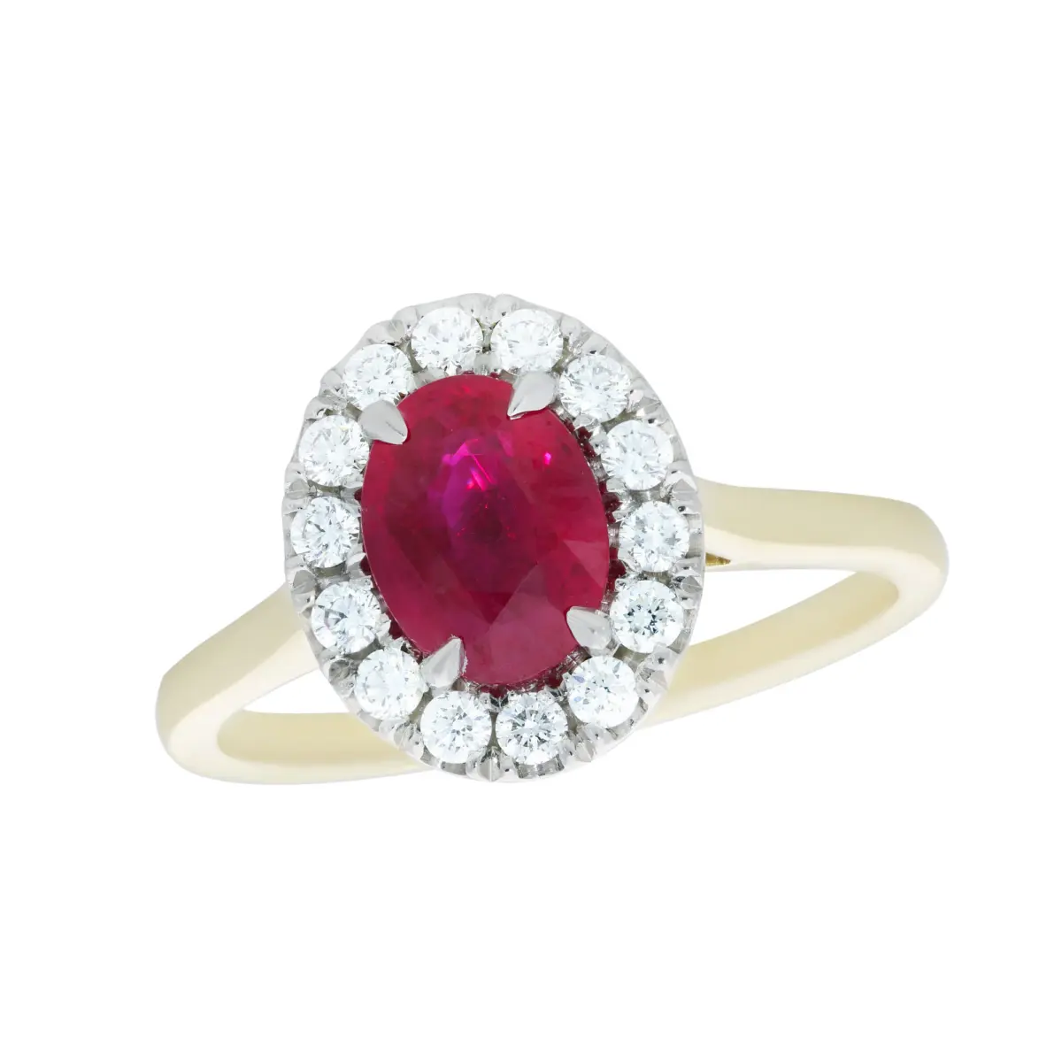 18ct gold ruby and diamond cluster ring | Jamieson & Carry - Jamieson ...