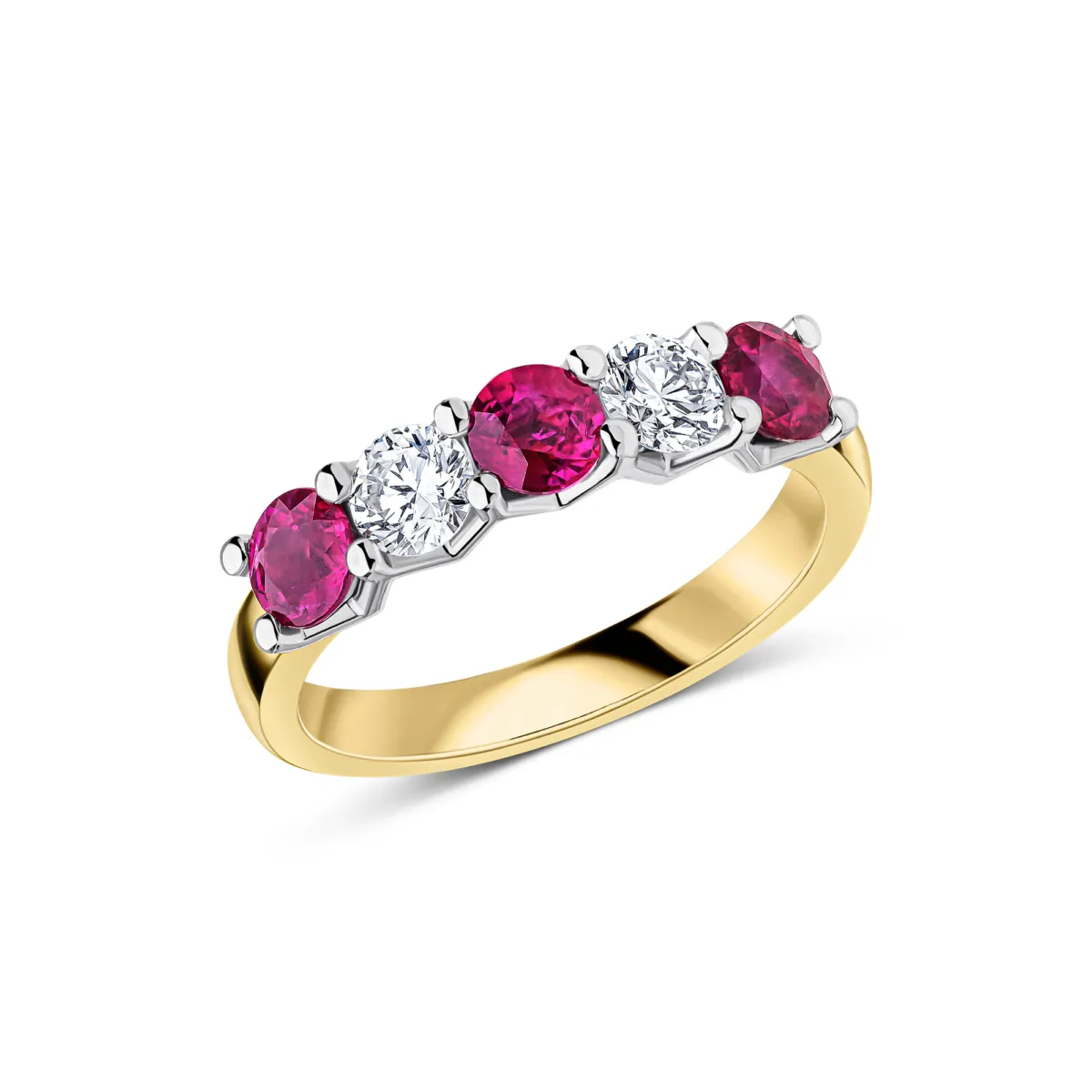 18ct yellow gold ruby and diamond eternity ring | Jamieson & Carry ...